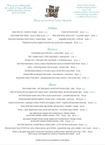 Menus – The Boot Inn