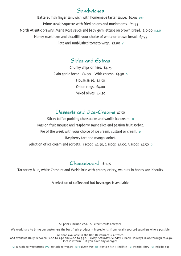 Menus – The Boot Inn